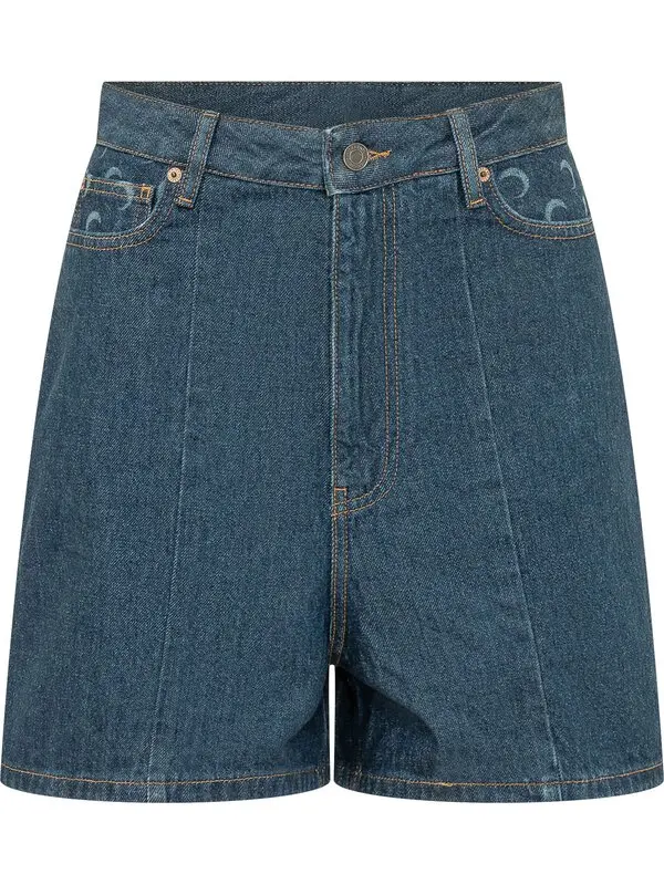 MARINE SERRE Denim Shorts - Midnight Blue