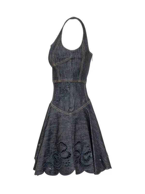 SELF-PORTRAIT Chic Bow Mini Dress - Blue