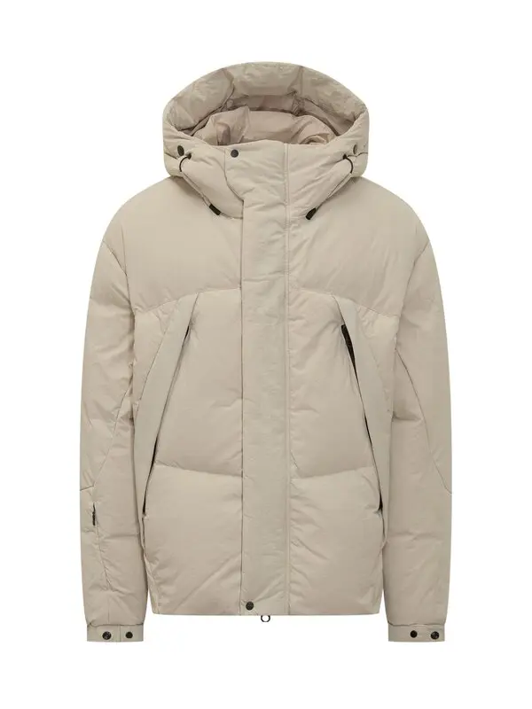 JG1 Lightweight Puffer Jacket With Hood - Bone