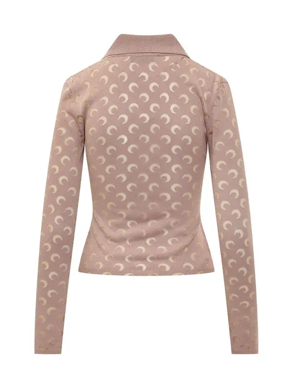 MARINE SERRE Moon Ofvore Long Sleeve Mini Shirt