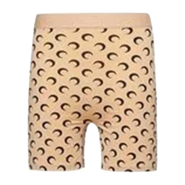 MARINE SERRE High-waisted Moon Print Shorts - Tan