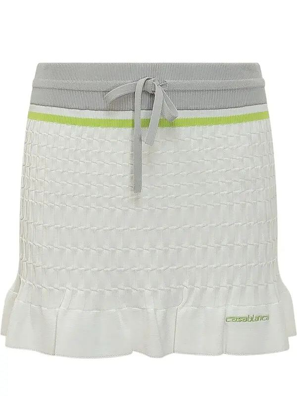 Casablanca Tennis Midi Skirt - Bianco