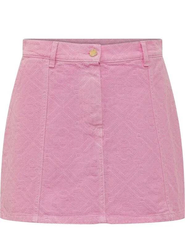 Casablanca High-waisted Mini Skirt With Button Detail - Rosa Chiaro