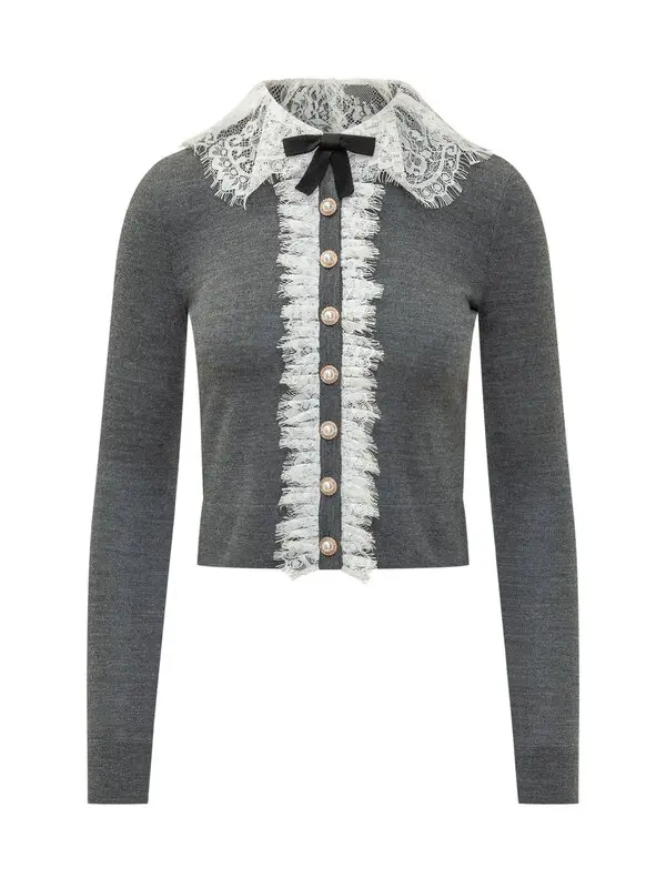 SELF-PORTRAIT Classic Cardigan - Grey