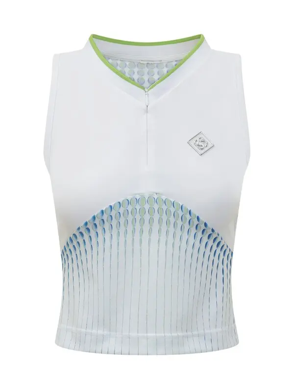 Casablanca Sporty Racer Tank Top - Bianco