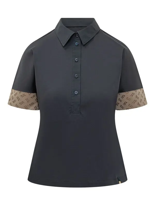 Herno Short Sleeve Polo - Blu Navy