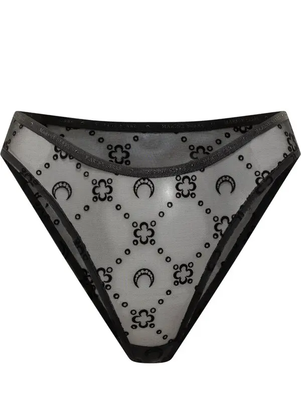 MARINE SERRE Mini Tulle Slip With Logo Embroidery