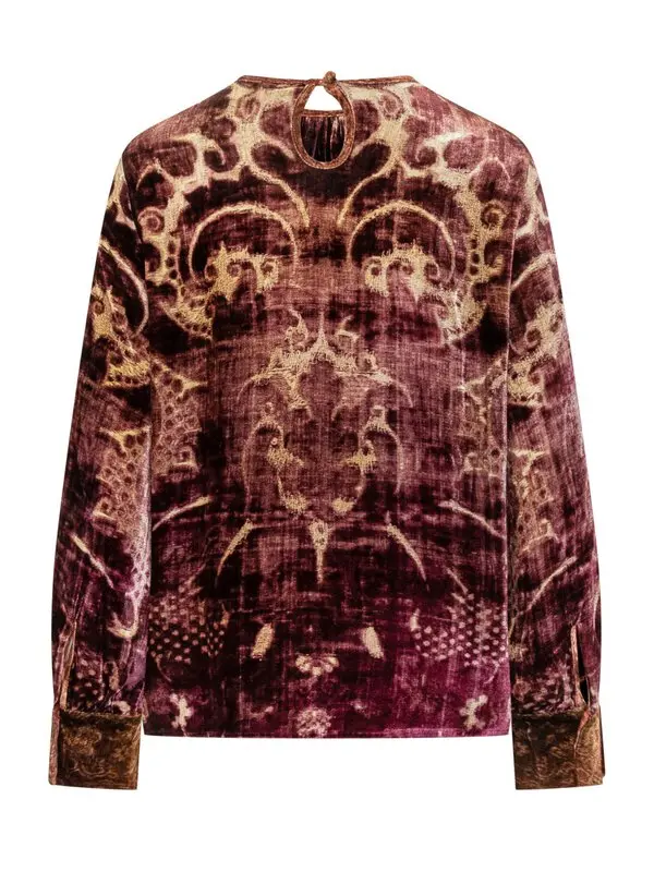PIERRE-LOUIS MASCIA Elegant Velvet Blouse - Bordeaux