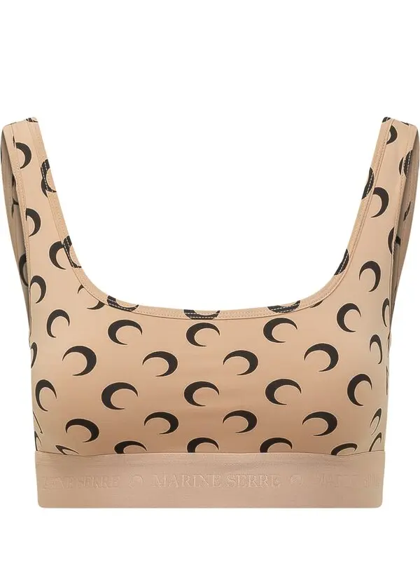 MARINE SERRE Sporty Graphic Top - Tan
