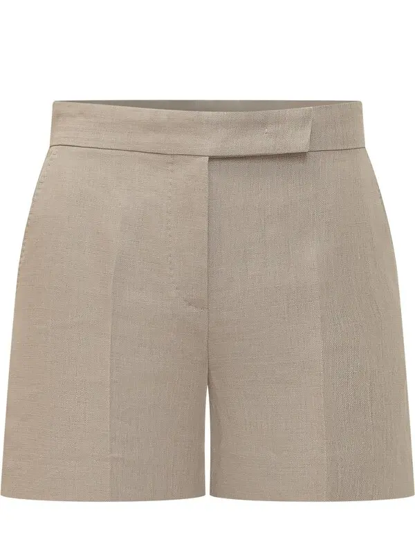 Max Mara Tailored Linen Shorts - Greggio