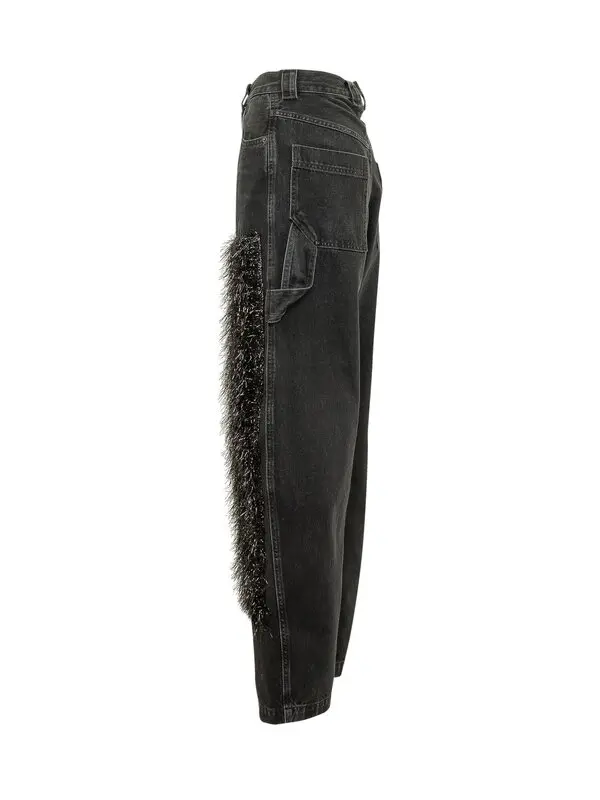 DARKPARK Audery Double Knee Workwear Trousers - Washed Black