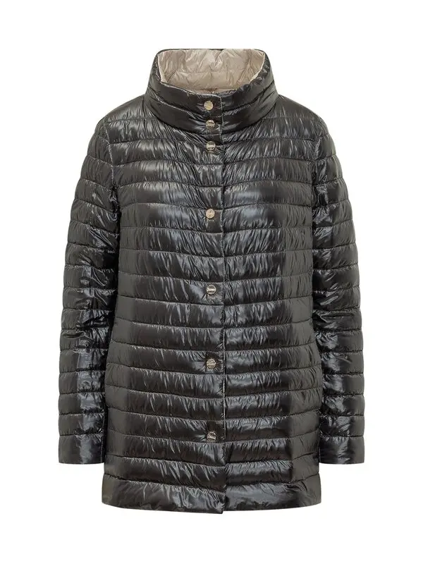 Herno Medium Quilted Down Jacket - Nero/chantilly