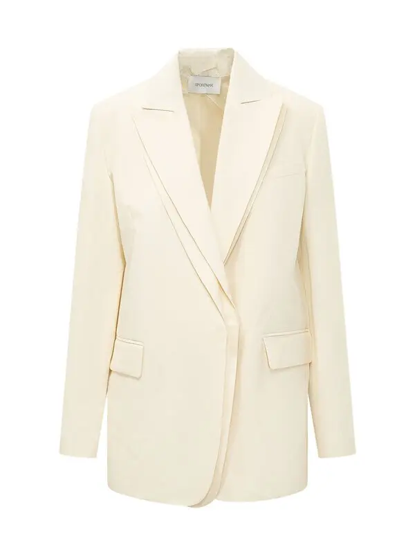 Sportmax Tailored Fit Jacket With Reverse Pockets - Burro