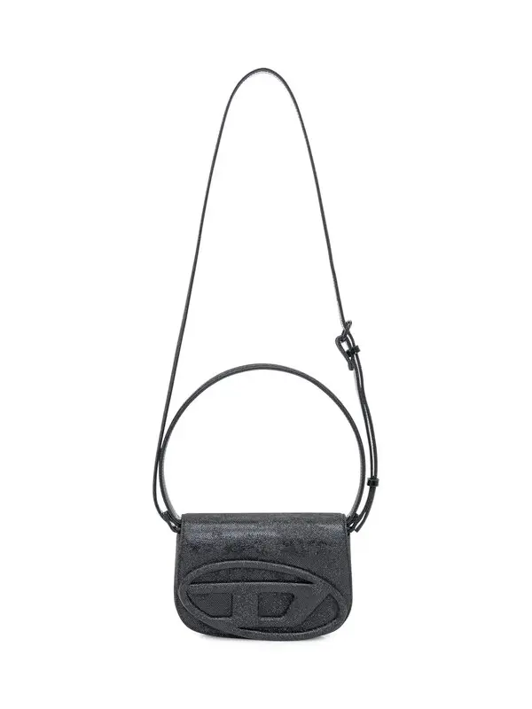 DIESEL® Logo Glitter Shoulder Bag - Nero