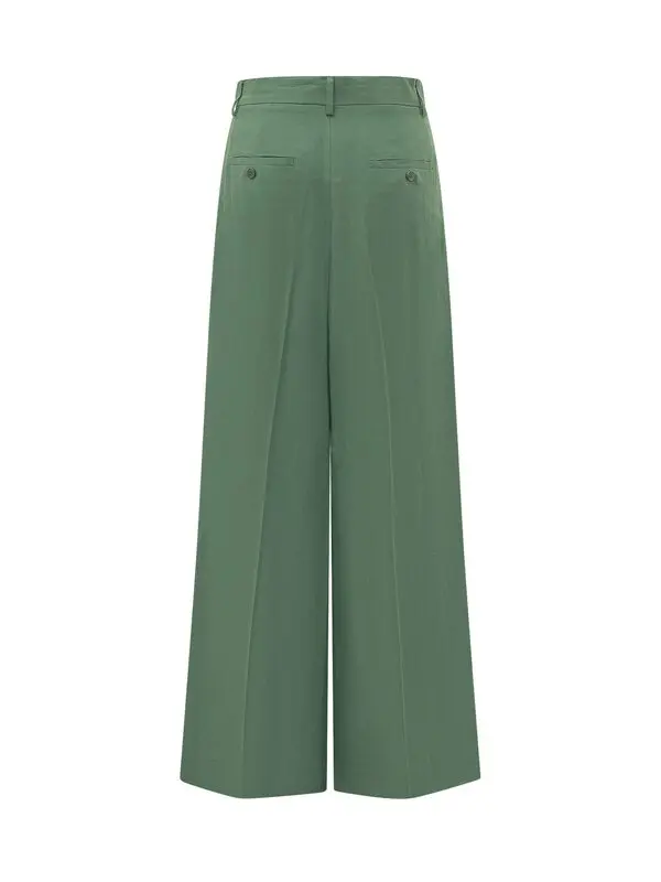 Max Mara Wide-leg Trousers With Pleats In Linen-viscose Blend