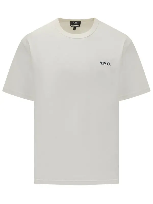 A.p.c. Organic Cotton Logo Embroidered T-shirt - White Dark