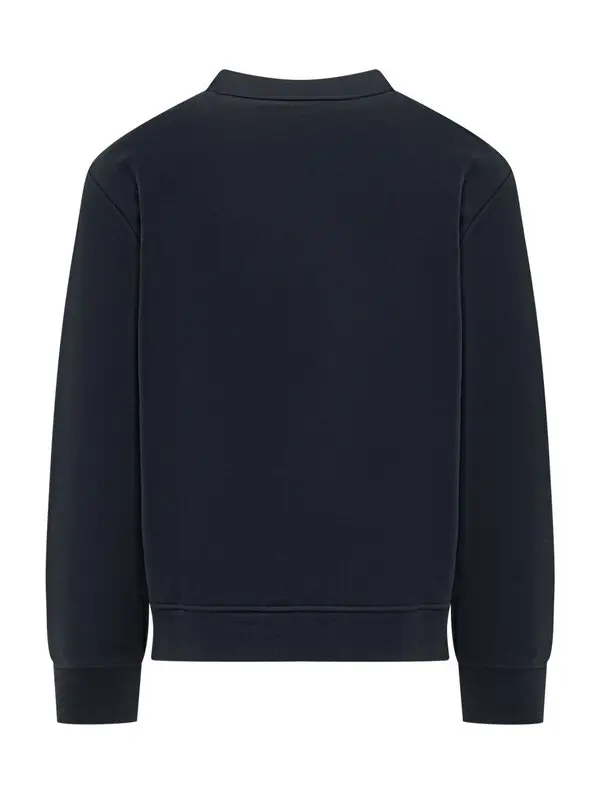 A.p.c. Logo-print Organic Cotton Sweatshirt - Dark Navy