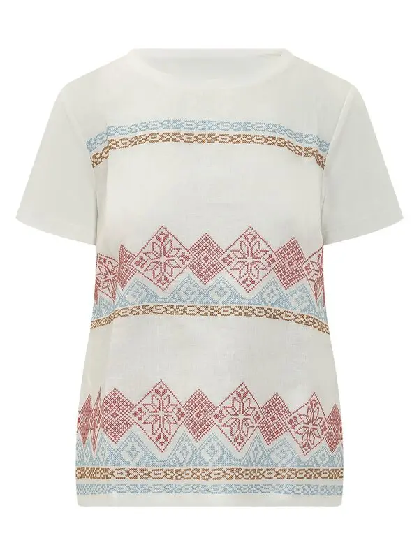 Max Mara Geometric Embroidered T-shirt - Off