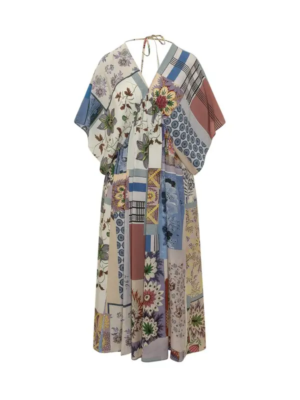Max Mara Stam-paint Patchwork Silk Midi Dress - Floral