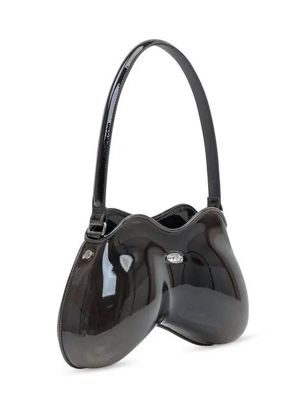 DIESEL® Double-d Glossy Shoulder Bag - Nero