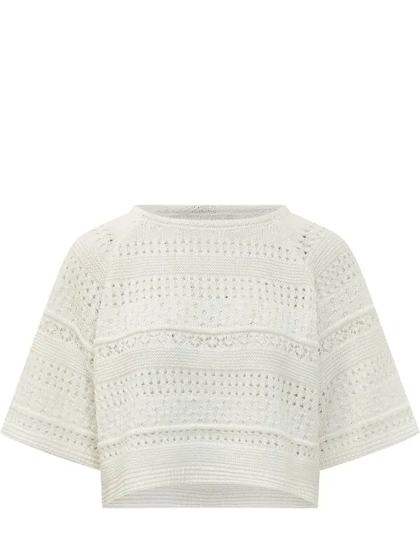 Max Mara Openwork Knit Sweater With Cut Sleeves