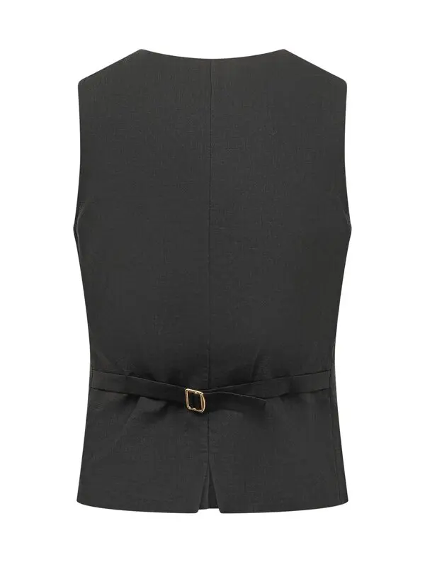 Max Mara Linen Button Detail Gilet