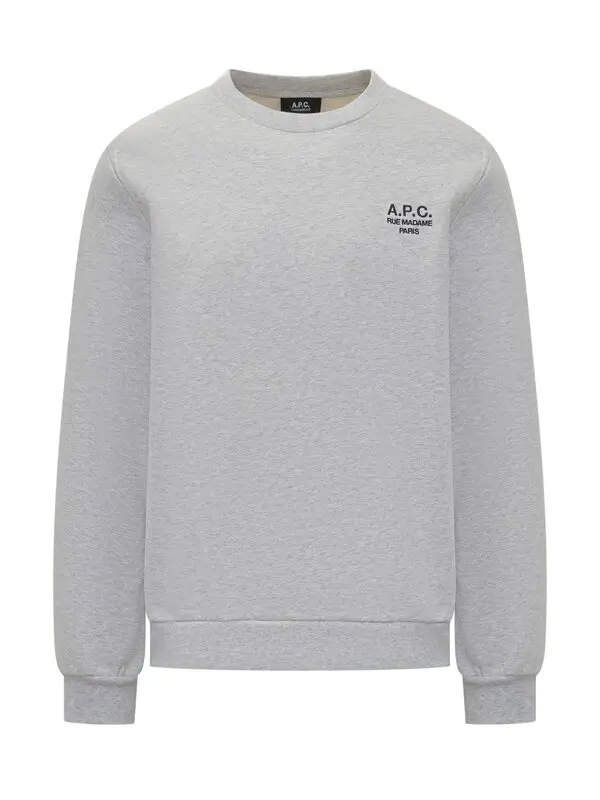 A.p.c. Logo Sweatshirt In Organic Cotton - Grey Black