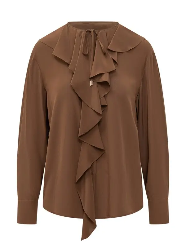 Max Mara Ruffled Shirt - Cioccolato