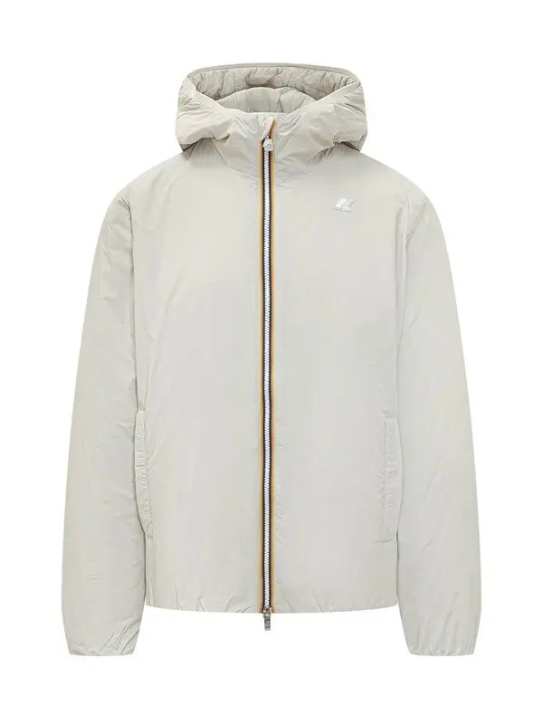 K-WAY Lightweight Hooded Zip-front Jacket - Beige Lt