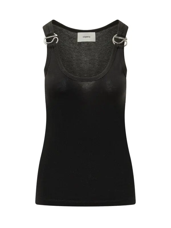 Coperni Mini Top With Statement Logo - Black