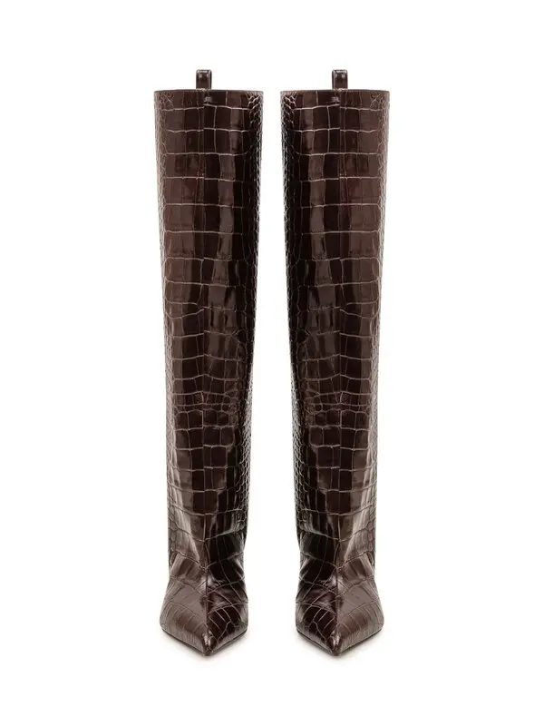 Attico Chic 65mm Stiletto Boot - Dark Brown