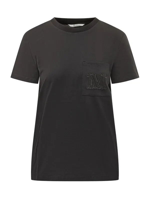 Max Mara Papaia T-shirt With Pocket Detail - Nero