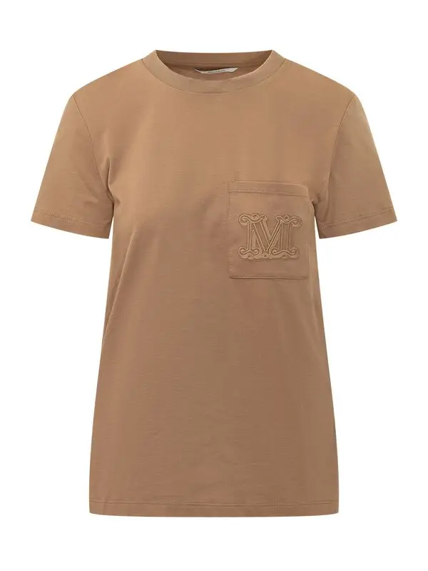 Max Mara Papaya T-shirt With Taschino Pocket - Cammello