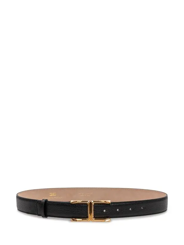 Elisabetta Franchi Belt With Logo Buckle - Nero