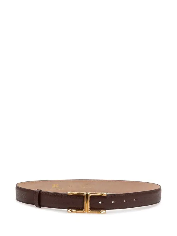 Elisabetta Franchi Statement Belt With Logo Buckle - Cacao