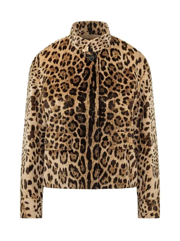 Max Mara Studded Leopard Jacket - Leopardo