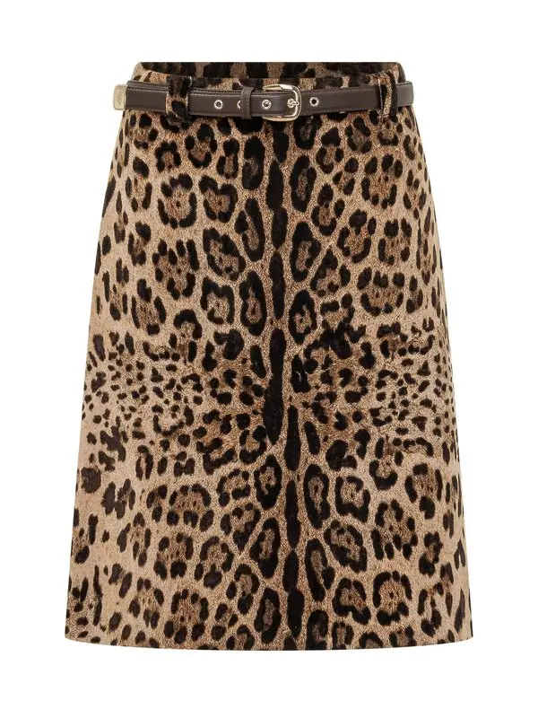 Max Mara Cotton Leopard Print Skirt - Leopardo