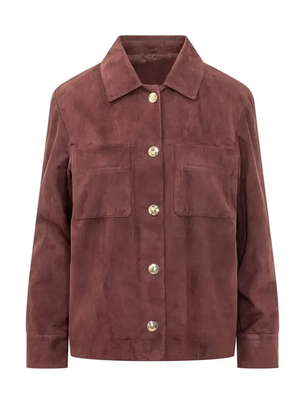 MAX MARA`S Max Mara Smmabisso Leather Jacket - Dark Ruby