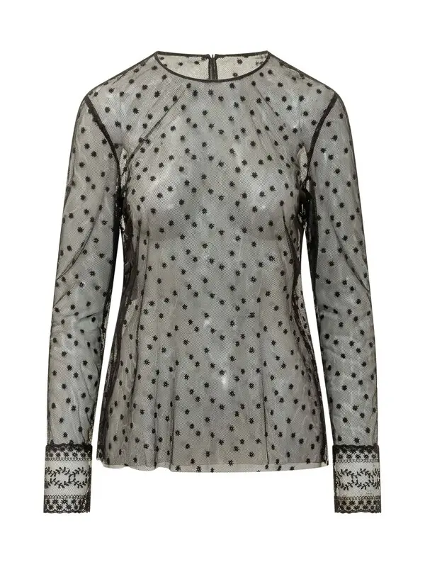 Alberta Ferretti Embroidered Blouse - Black