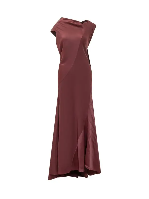 Alberta Ferretti Viscose Draped Maxi Dress