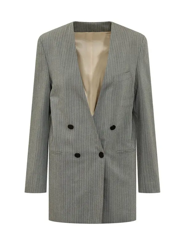 Alberta Ferretti Tailored Wool-blend Blazer Jacket - Multi Grey