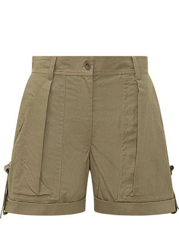Isabel Marant Étoile High-waisted Cargo Shorts With Front Pockets - Khaki