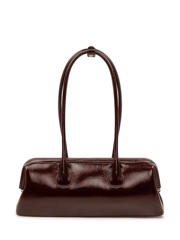 OSOI Wide Leather Shoulder Bag - Dark Plum
