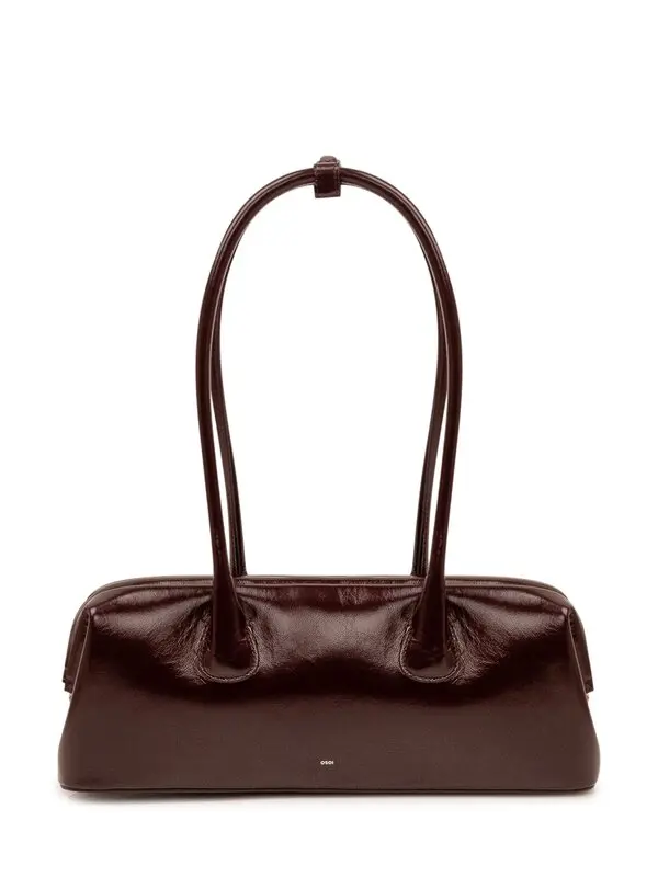 OSOI Wide Leather Shoulder Bag - Dark Plum