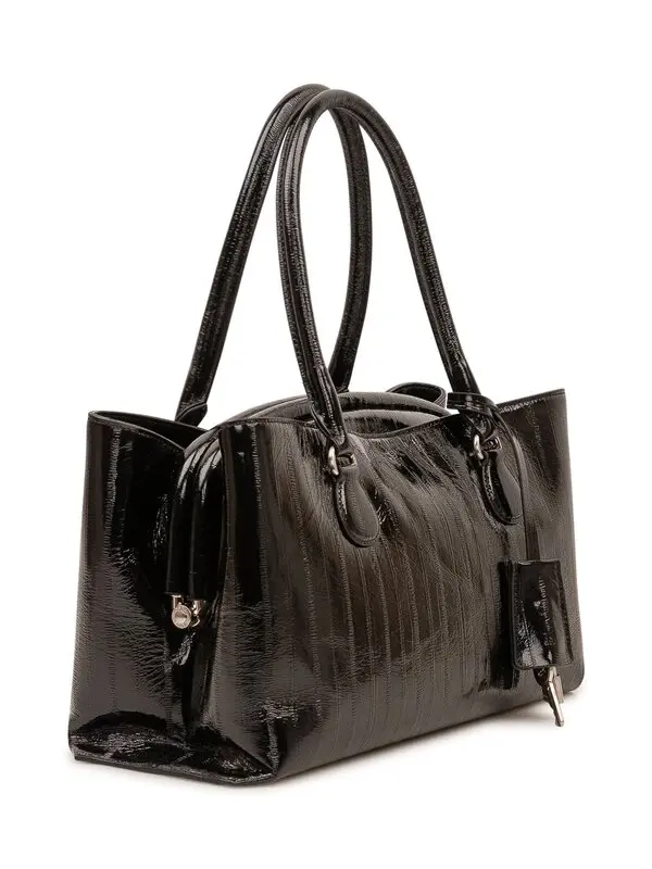 OSOI Patent Leather Tote Bag - Tide Black