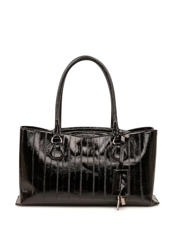 OSOI Patent Leather Tote Bag - Tide Black