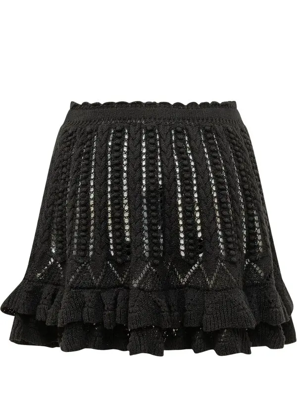 MARANT ETOILE Mini Skirt With Ruffles - Black