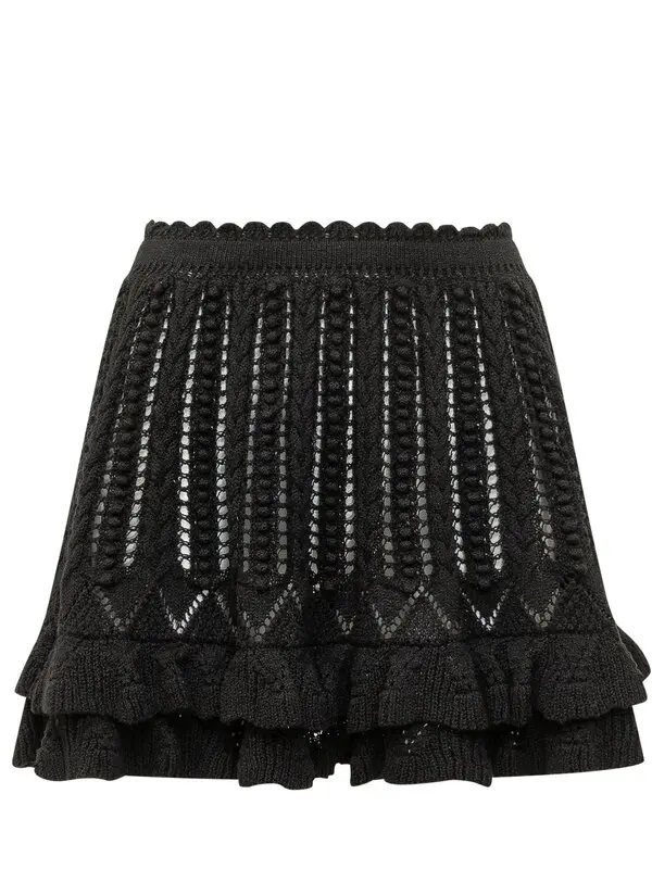 MARANT ETOILE Ruffled Mini Skirt - Black