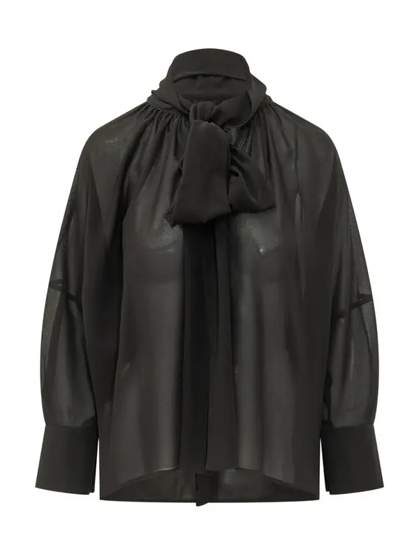 LE SULLY STUDIO Scarf Detail Shirt - Nero