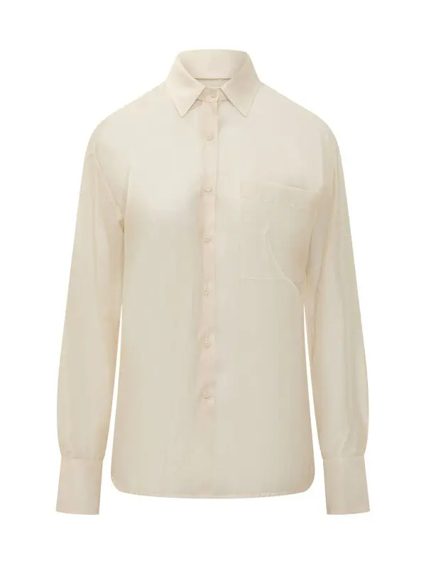 LE SULLY STUDIO Light Knit Over Shirt - Panna